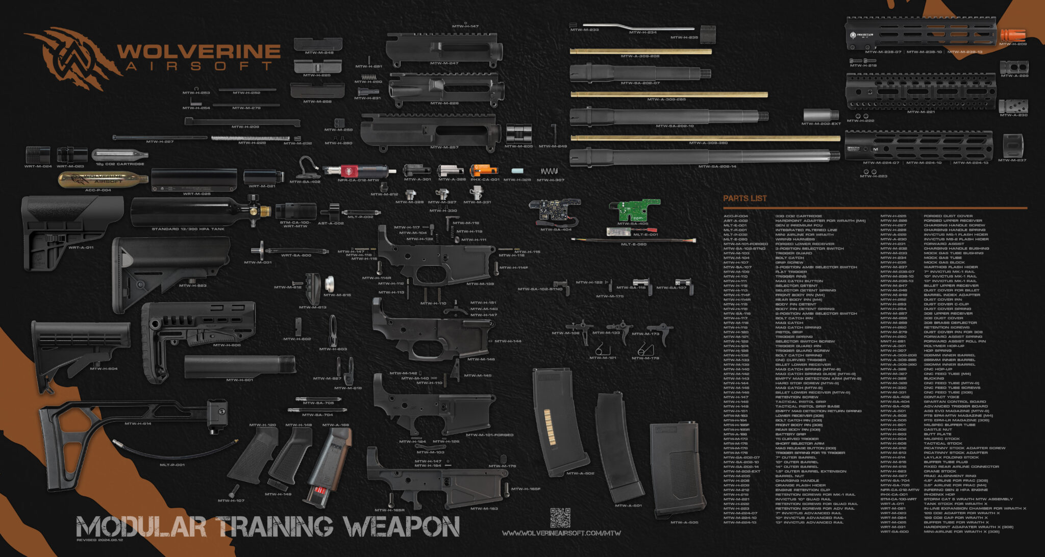 MTW Parts/Accessories Exploded View – Wolverine Airsoft